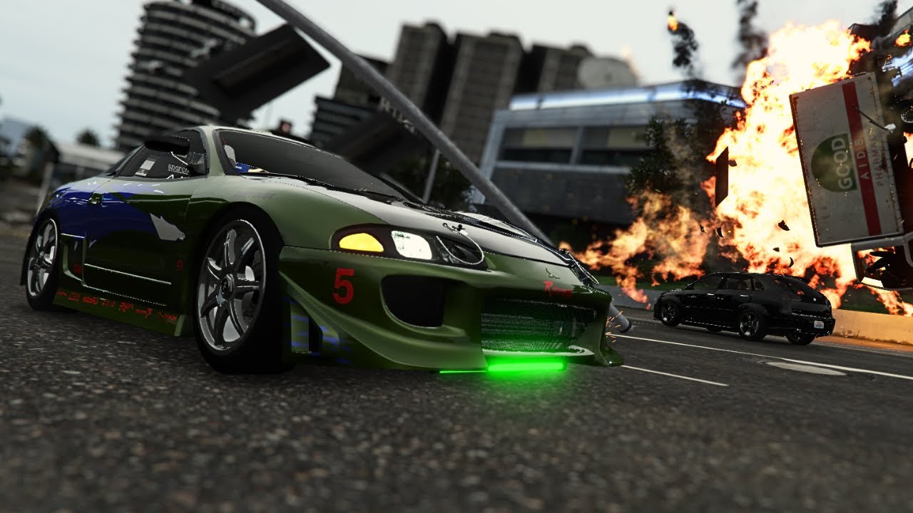 GTA V MOD Fast & Furious - FUGA IMPLACÁVEL 🔥🔥😱 BRUTALITY!!! Mitsubishi ...