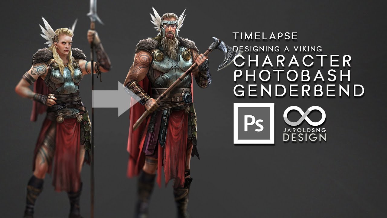 EP 13 - TIMELAPSE - Character Photobash - Valkryie Part 3 (VIKING ...