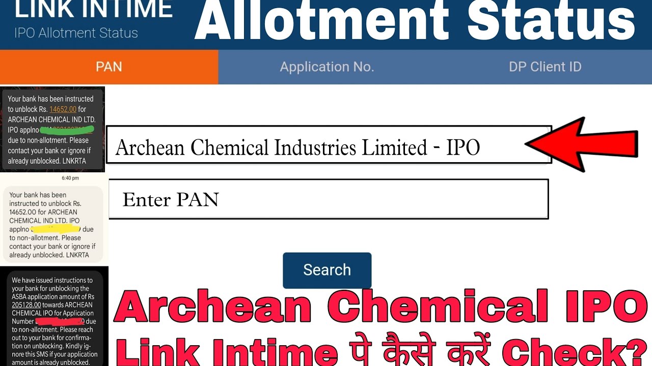 Archean Chemical IPO Allotment Status Check on Link Intime Website ll ...
