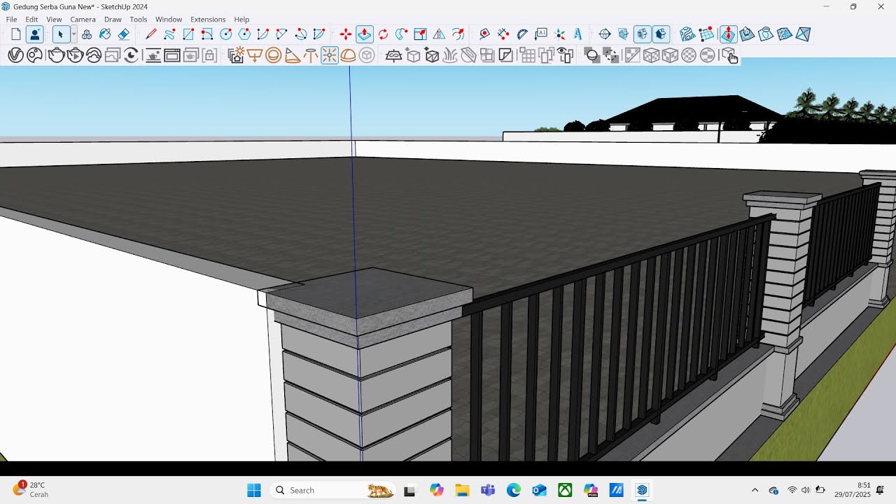 Cara membuat dinding di SketchUp - YouTube
