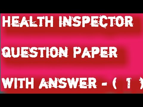 Health Sanitary inspector Paper with Answer 1 - YouTube