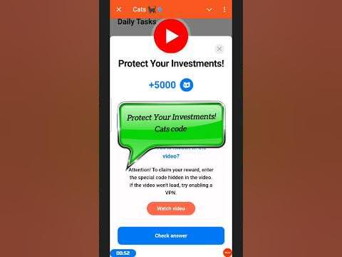 Protect Your Investments! Cats Code today | cats task answer | today cats video code #cats - YouTube