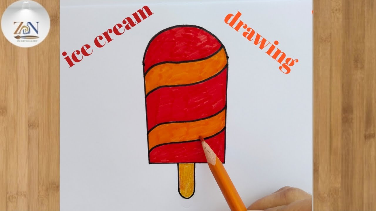 how to draw Ice Cream with color || Ice Cream drawing tutorial || easy ...