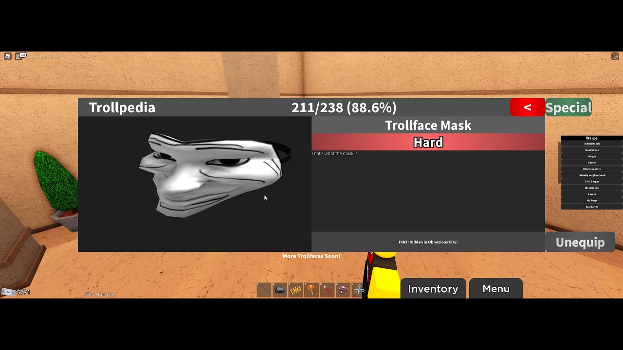 How to get Trollface Mask in FTTF - YouTube