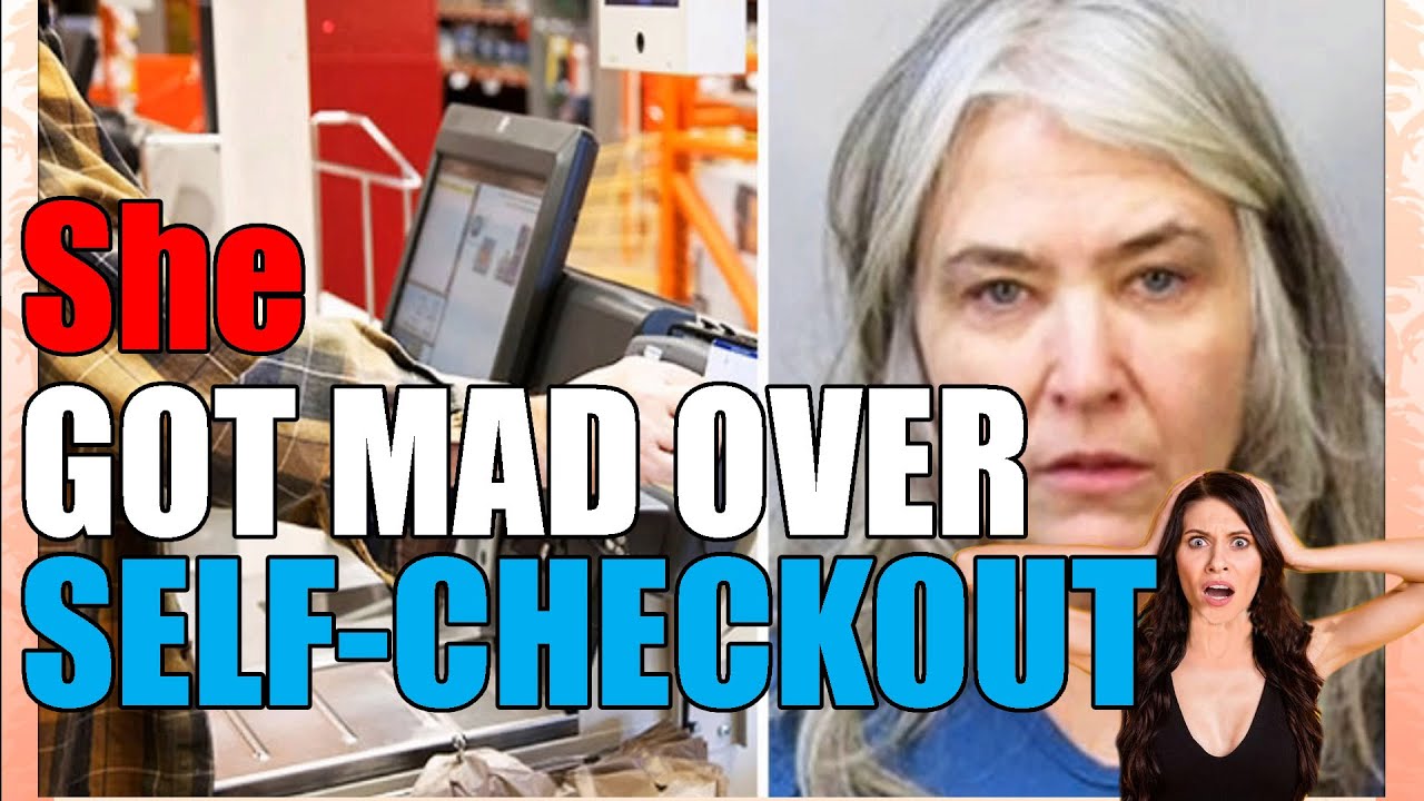 The Time a Lady Got Mad at Self Checkout at Store - YouTube