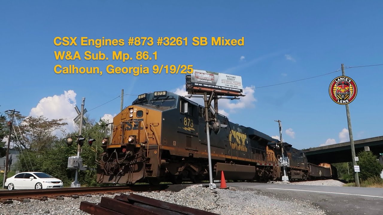 CSX Engines #873 #3261 SB Mixed Calhoun Georgia September 25 - YouTube