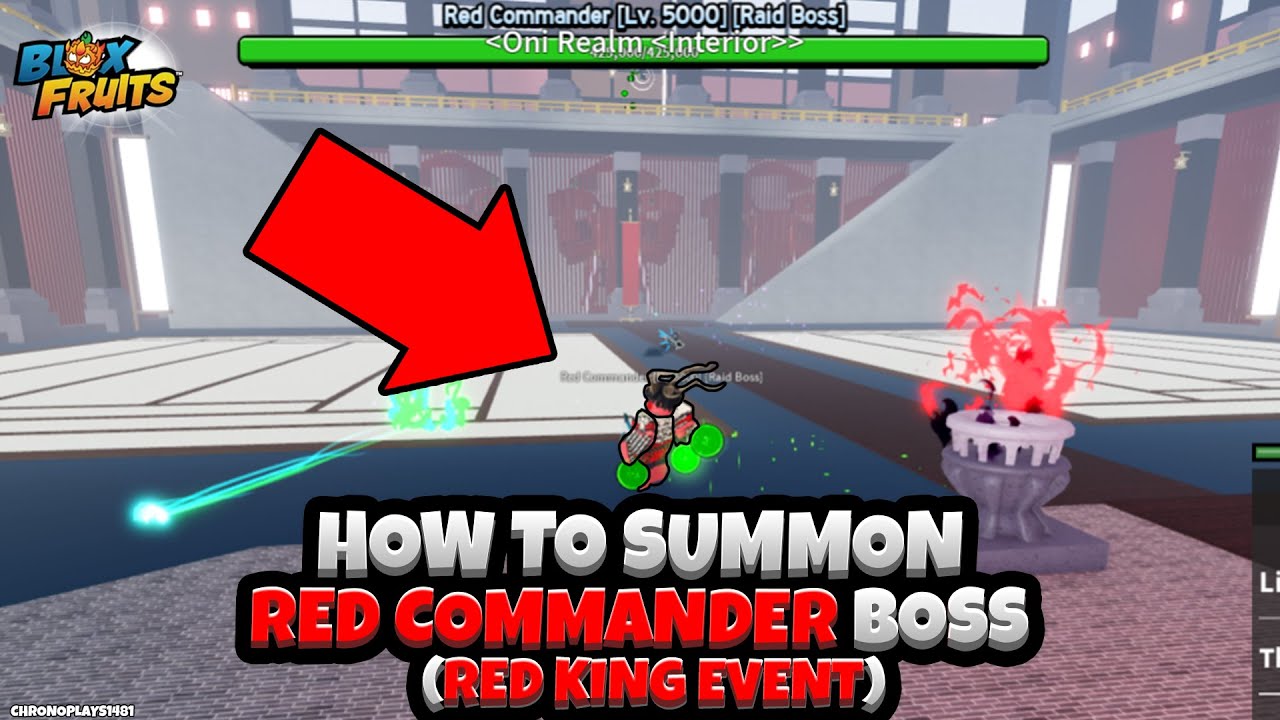 How to Spawn NEW Red Commander RAID BOSS (Blox Fruits Red King Event ...