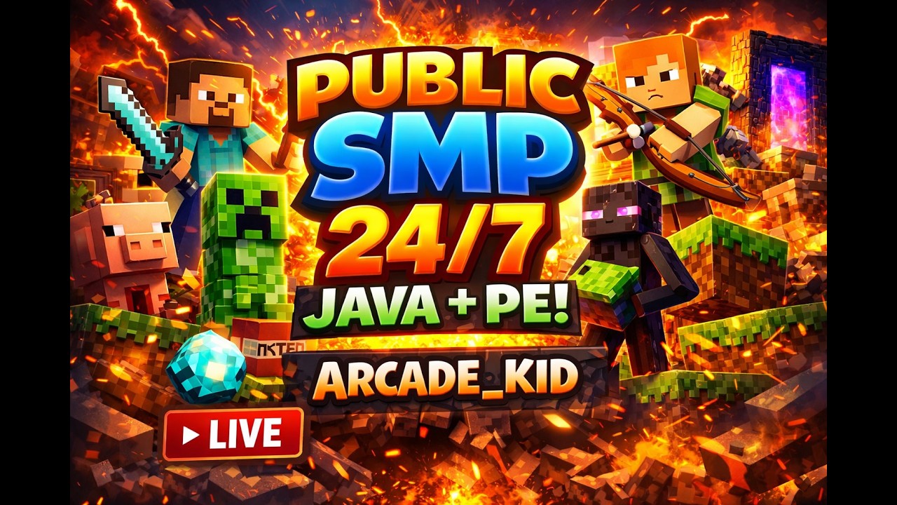 🔴Minecraft Live | Public SMP 24x7 | Arcade is Live #minecraft # ...