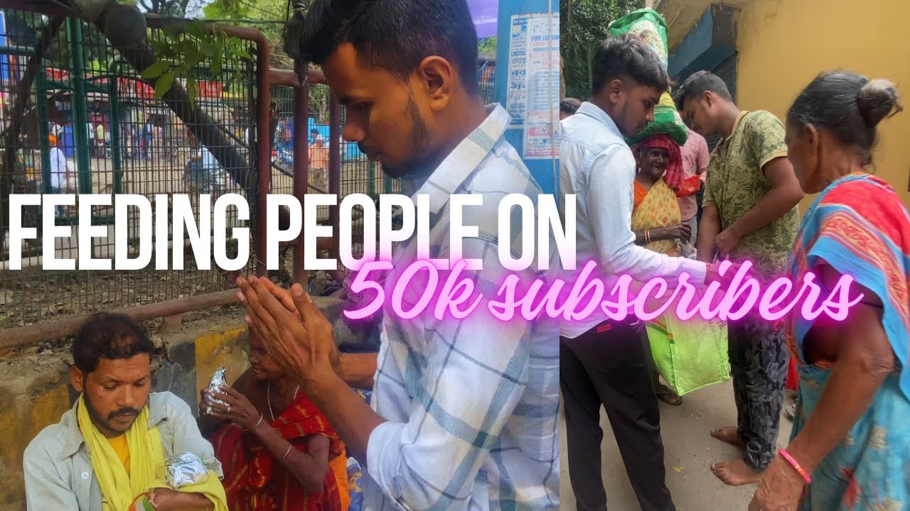Food distribution on 50k subscribers completion ️ || Feeding 100 people ...