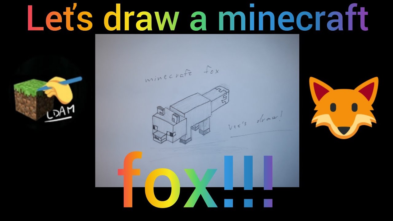 How to draw a minecraft fox - YouTube