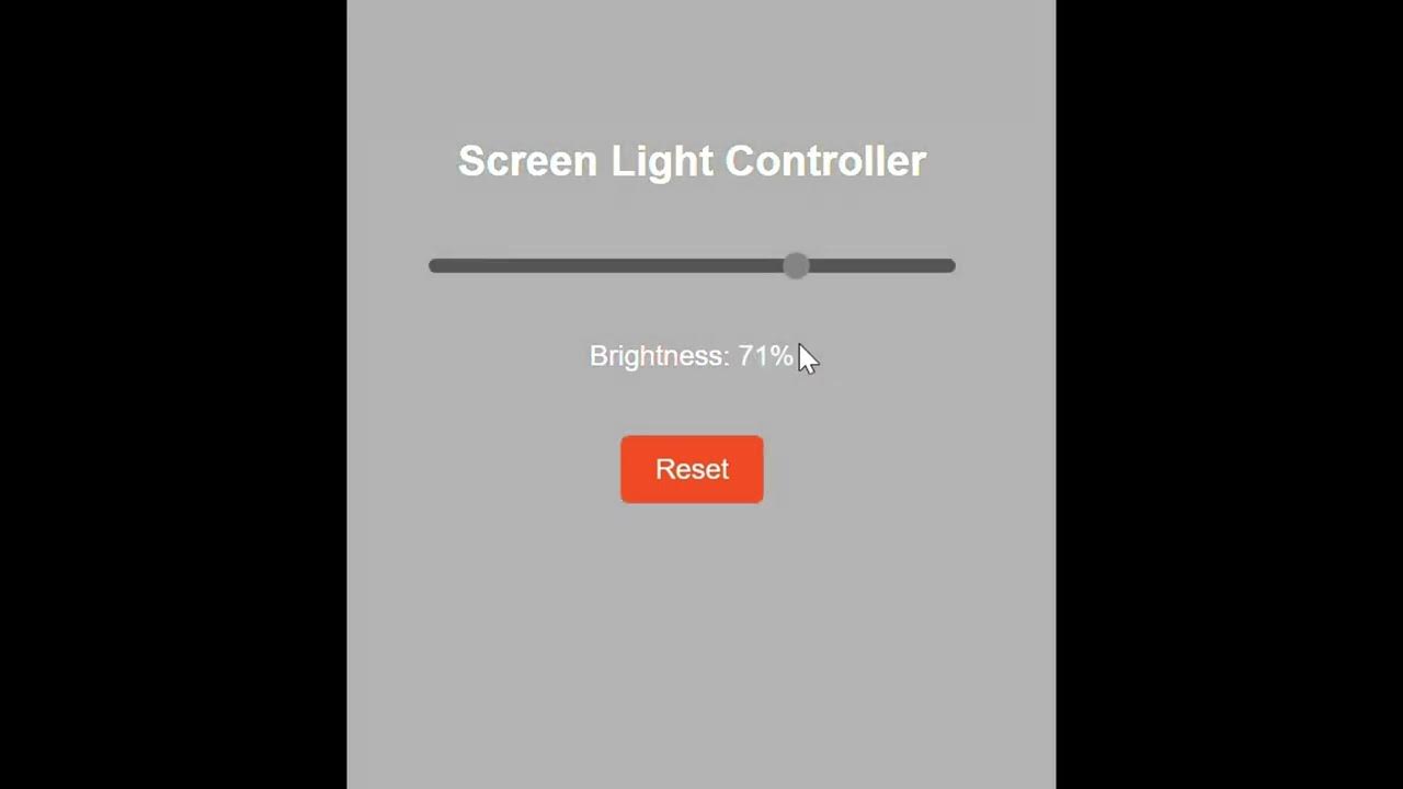 Screen Light Controller Html Css Javascript Video Youtube