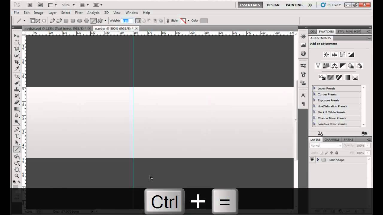 Creating Navigation bar in Photoshop with Hover Effect - YouTube