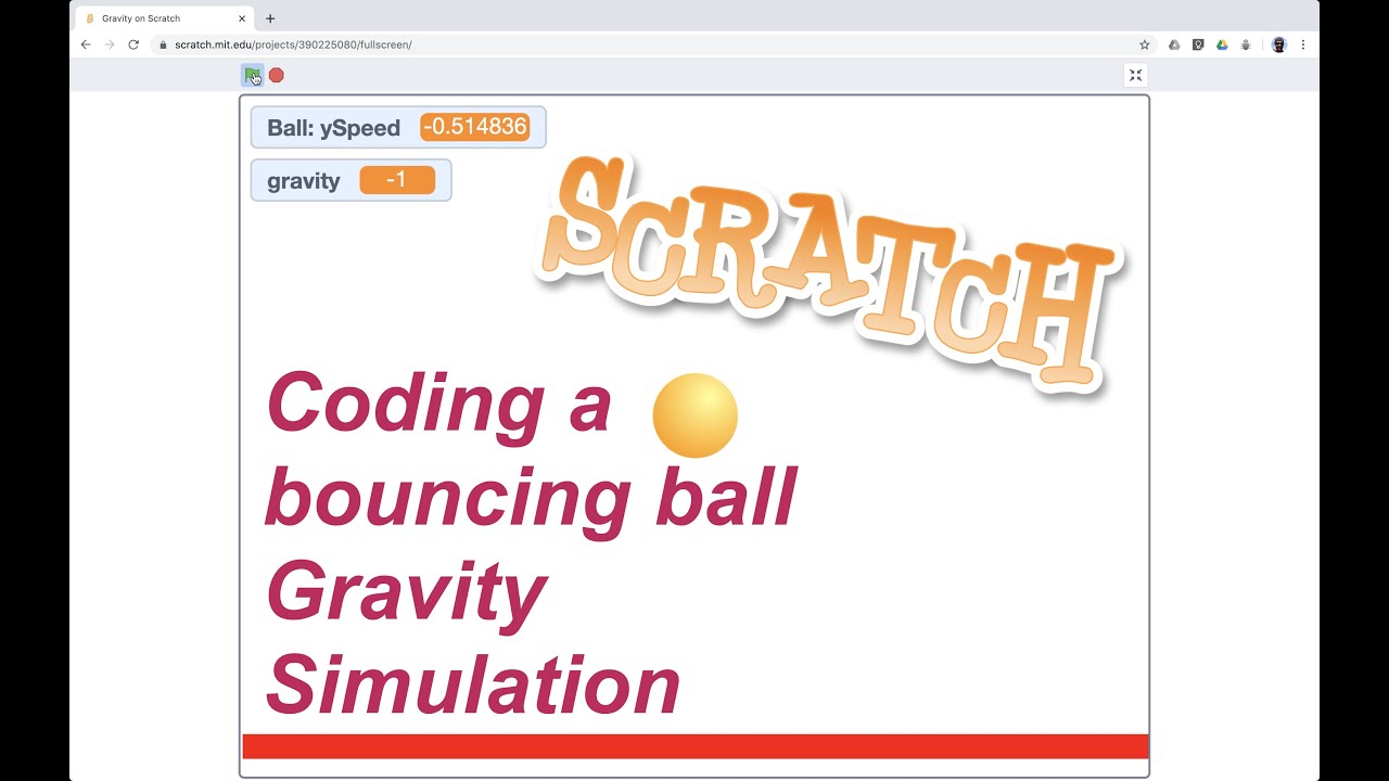 Bouncing ball gravity simulation - YouTube