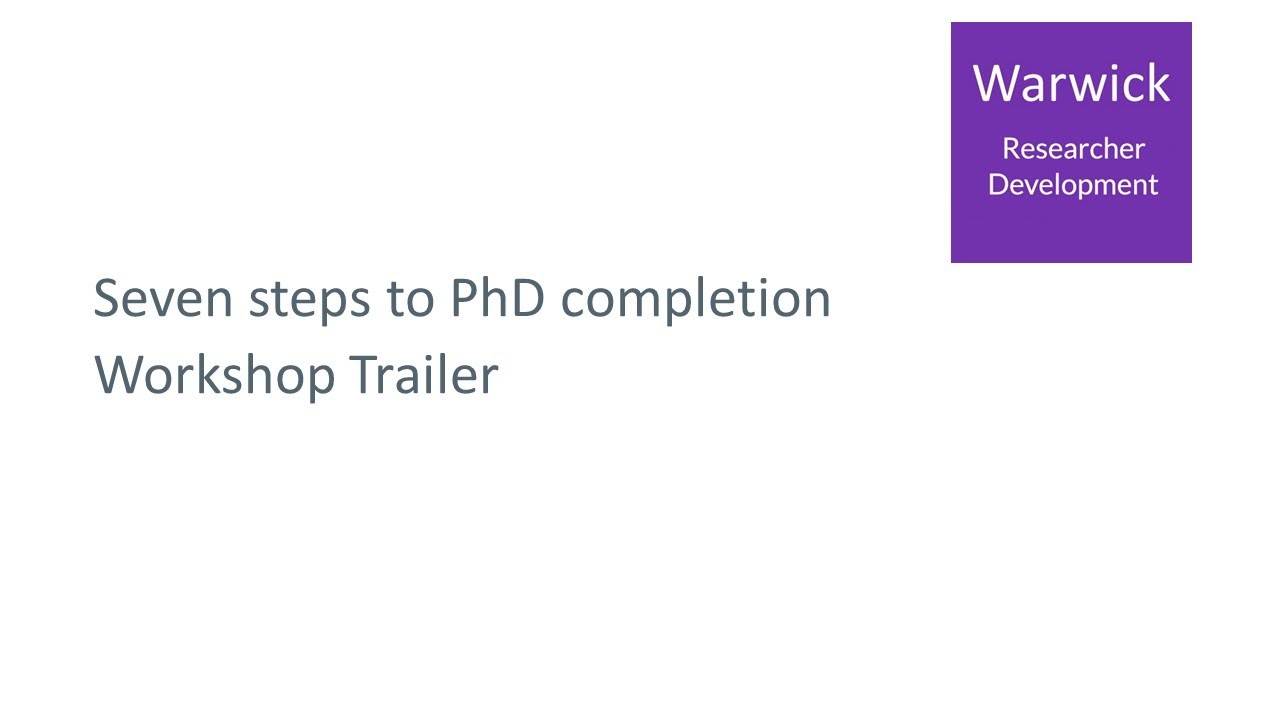 7 steps for PhD completion - YouTube