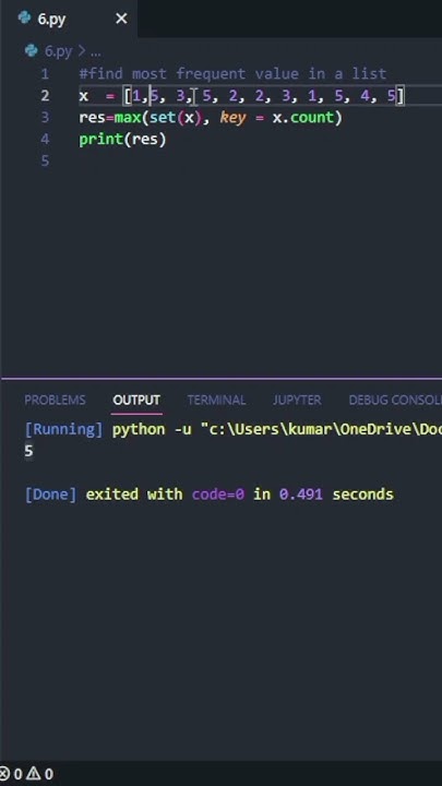 How To Find Most Frequent Value In A List In Python Python Coding