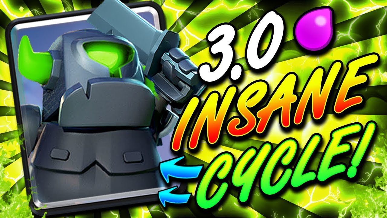 OVERPOWERED!! 3.0 ELIXIR FASTEST MINI PEKKA CYCLE DECK DOMINATES ...