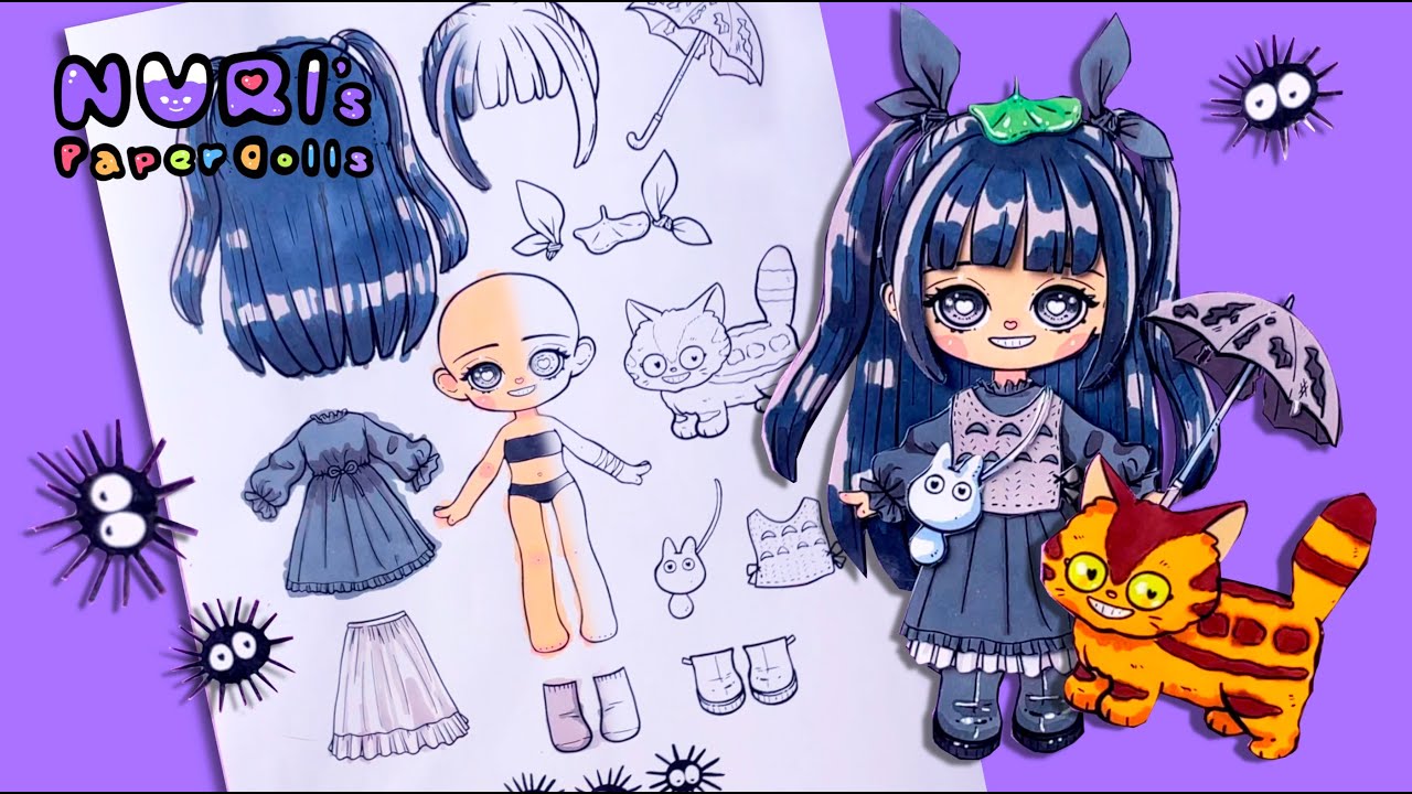 How to make a paper doll 🌰Totoro became human? Paper doll DIY tutorial ...