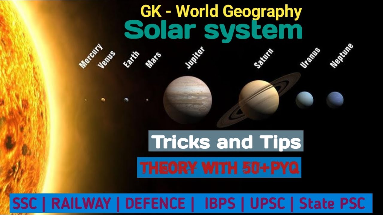 Solar system सौरमंडल theory with 50+PYQ for railway, ssc, psc ,teaching ...
