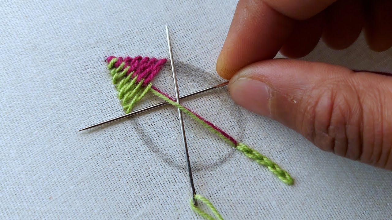 Very pretty leaf embroidery|hand embroidery|embroidery - YouTube