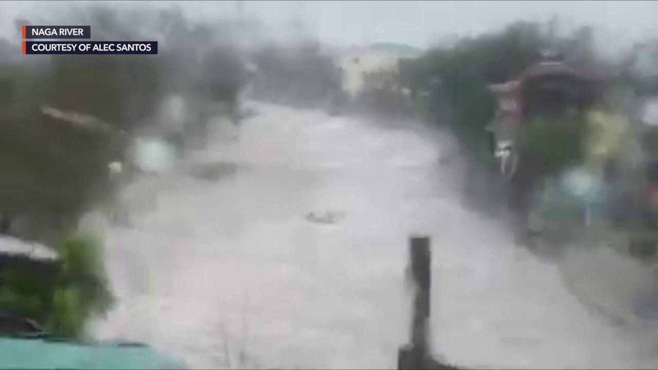 Super Typhoon Rolly (Goni): Gusts rippling the Naga River surface - YouTube