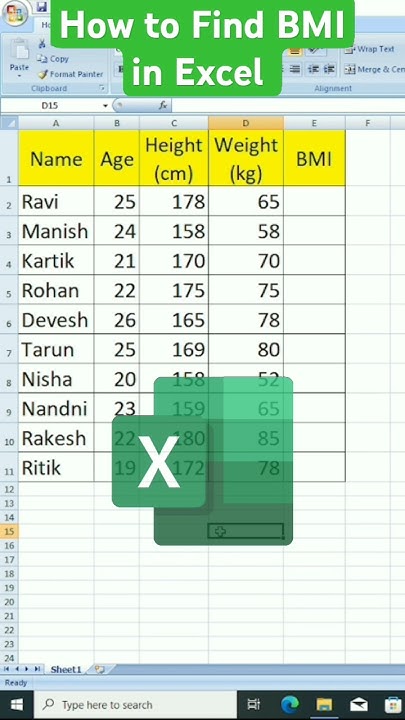 How to Find BMI in Excel😎||Advance Excel 💯||#shorts #excel #exceltips #exceltutorial #computer ...