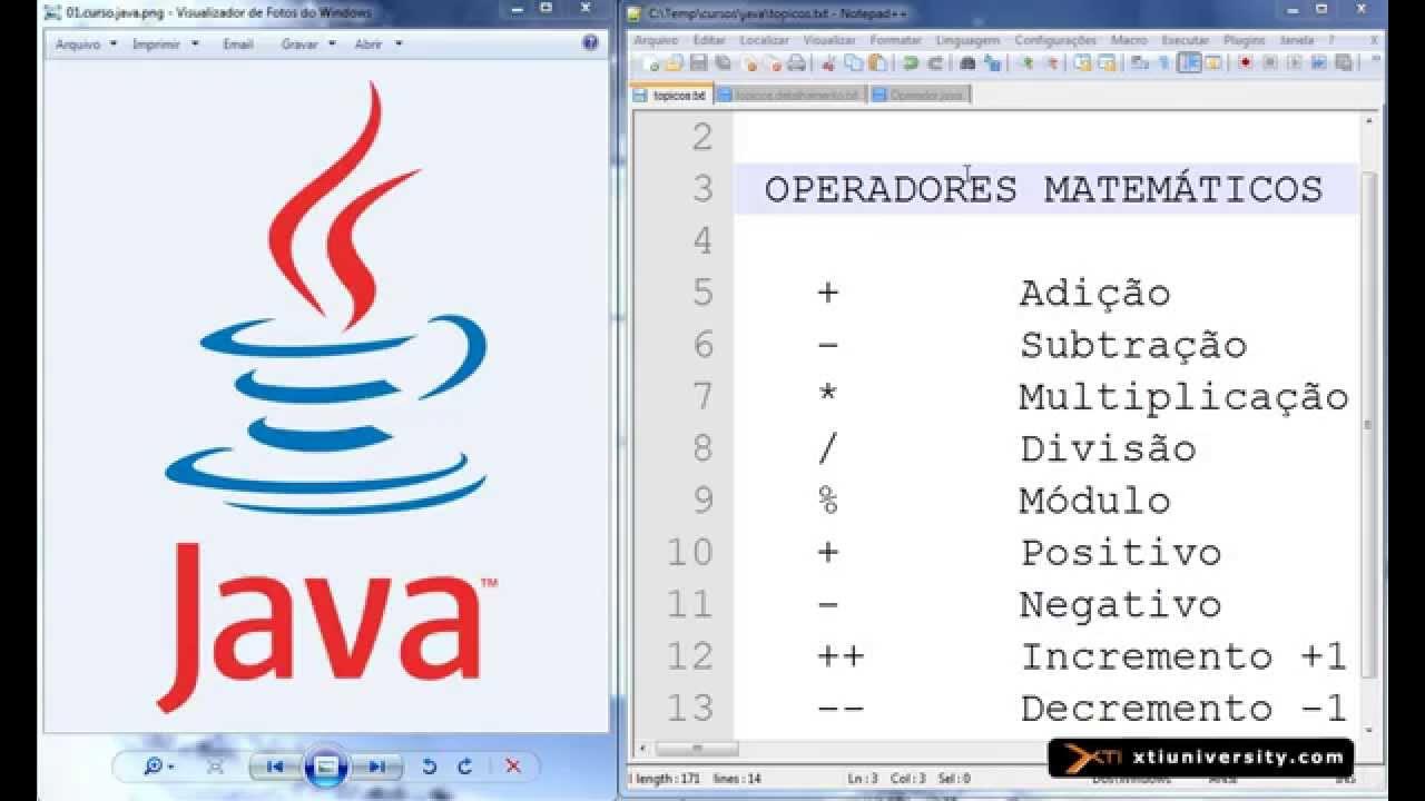 Universidade XTI JAVA 014 Operadores Matemáticos - YouTube