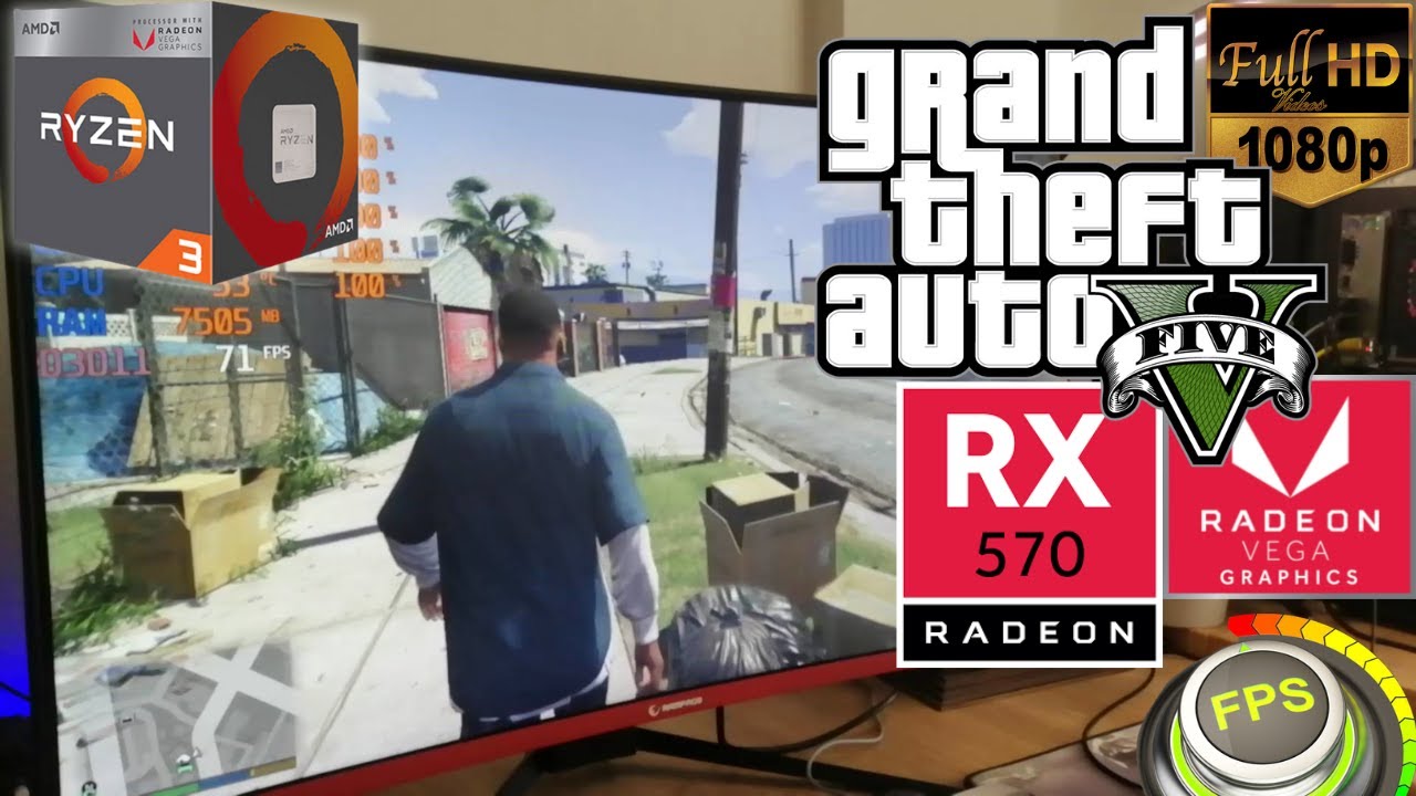 GTA 5 CANLI AMD Ryzen 3 2200G RX 570 & 16GB RAM Fps Test - YouTube