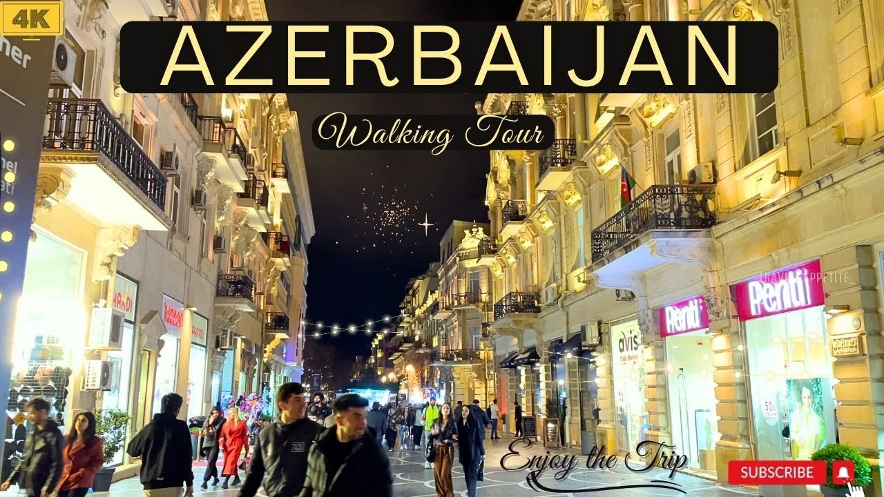 Baku Night Tour | Azerbaijan Baku 4K | Driving Tour | Nizami Street ...