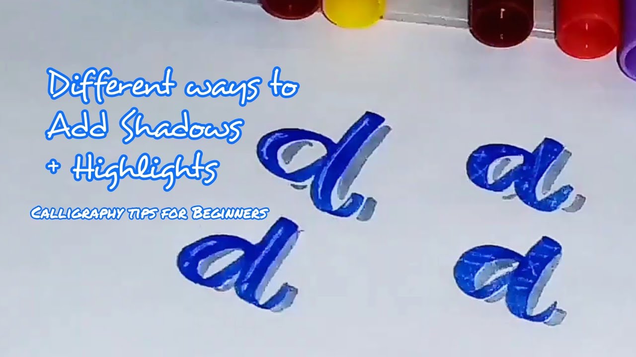 How to: add shadows and highlights to calligraphy or lettering - YouTube