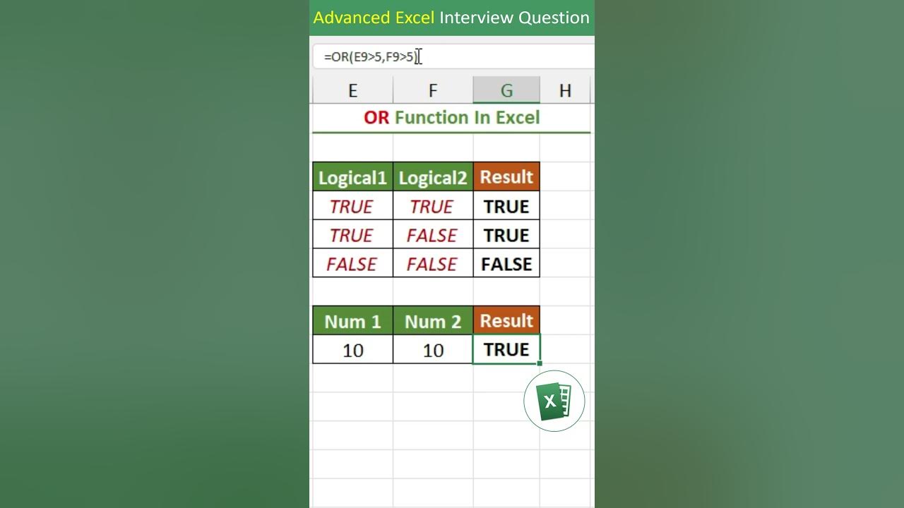 OR function in excel | OR formula in excel | excel interview questions | excel tips tricks - YouTube