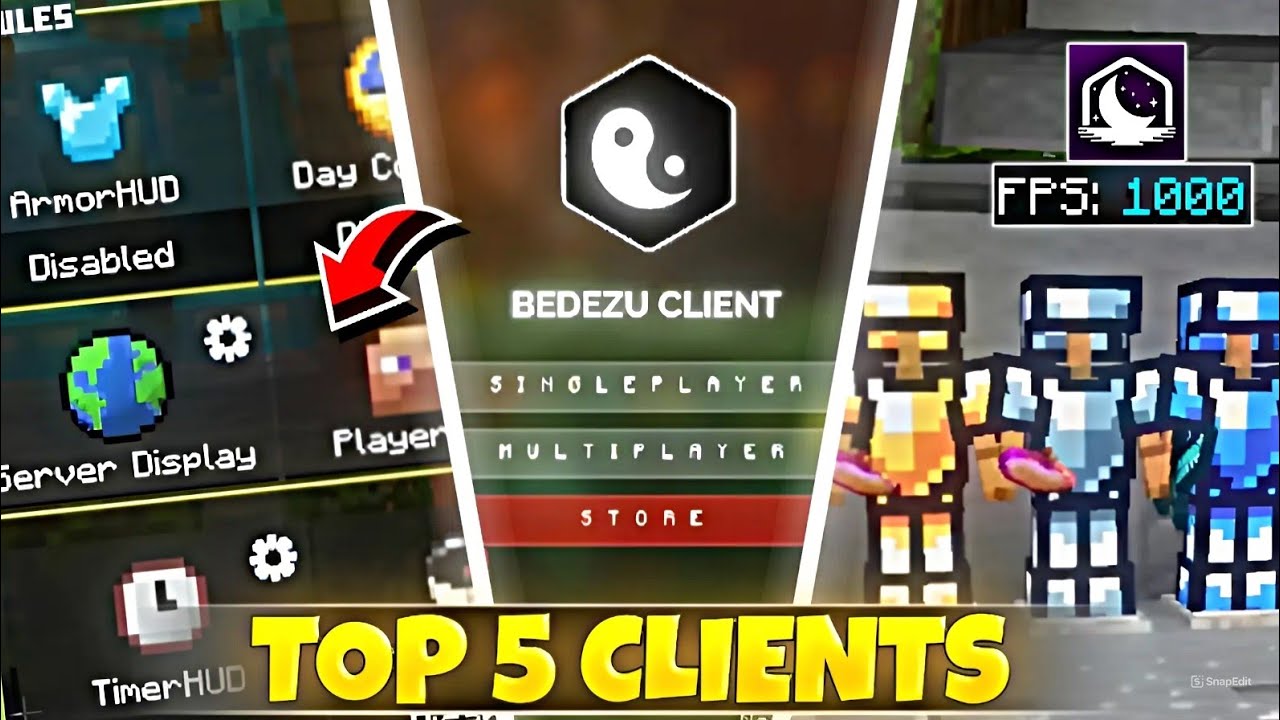 TOP 5 BEST CLIENTS FOR MINECRAFT POCKET EDITION 1.21+ | FPS BOOST ...