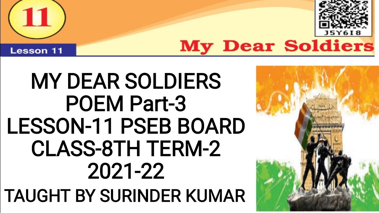 MY DEAR SOLDIERS PART-3 LESSON-11 CLASS-8TH TERM-2 PSEB BOARD ENGLISH ...