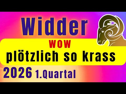 WIDDER ♈️  DAS WILLST DU JETZT SOFORT ‼️SO KRASS‼️ Januar, Februar, März  2026 | Orakel | Tarot