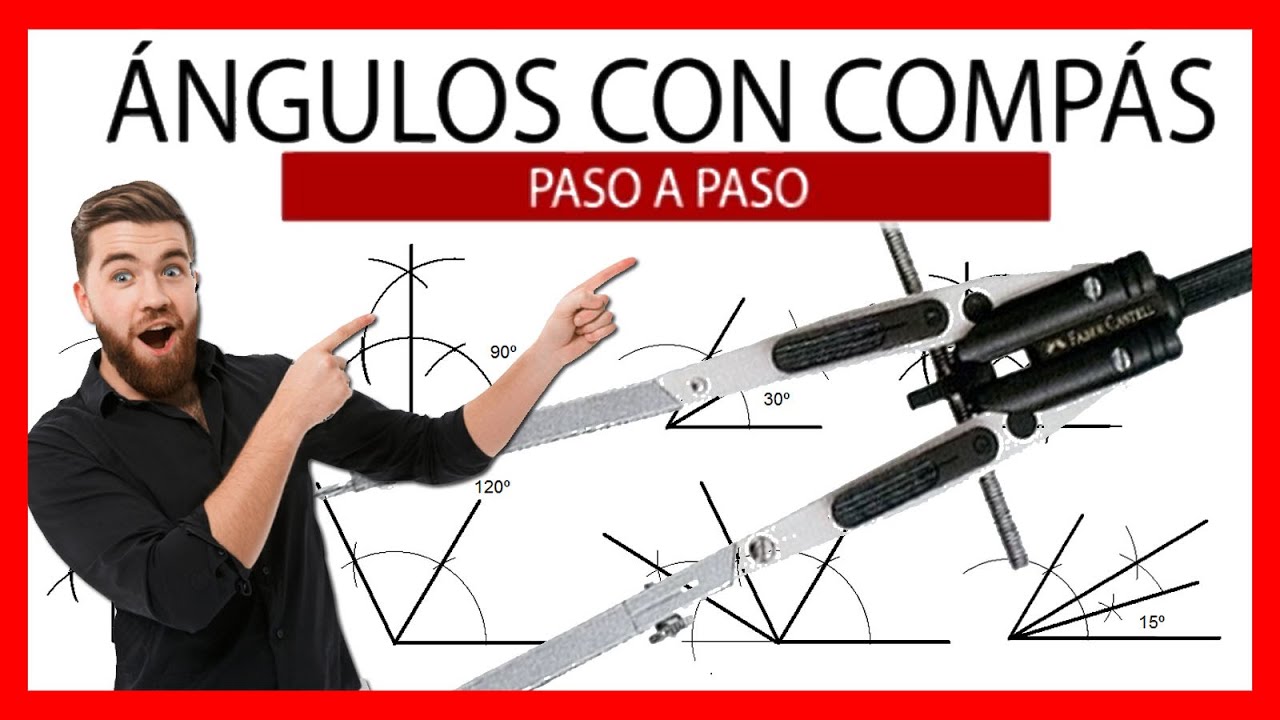 ️ Trazado de ÁNGULOS con COMPÁS y regla Dibujar los de 75 120 135 y 150 ...