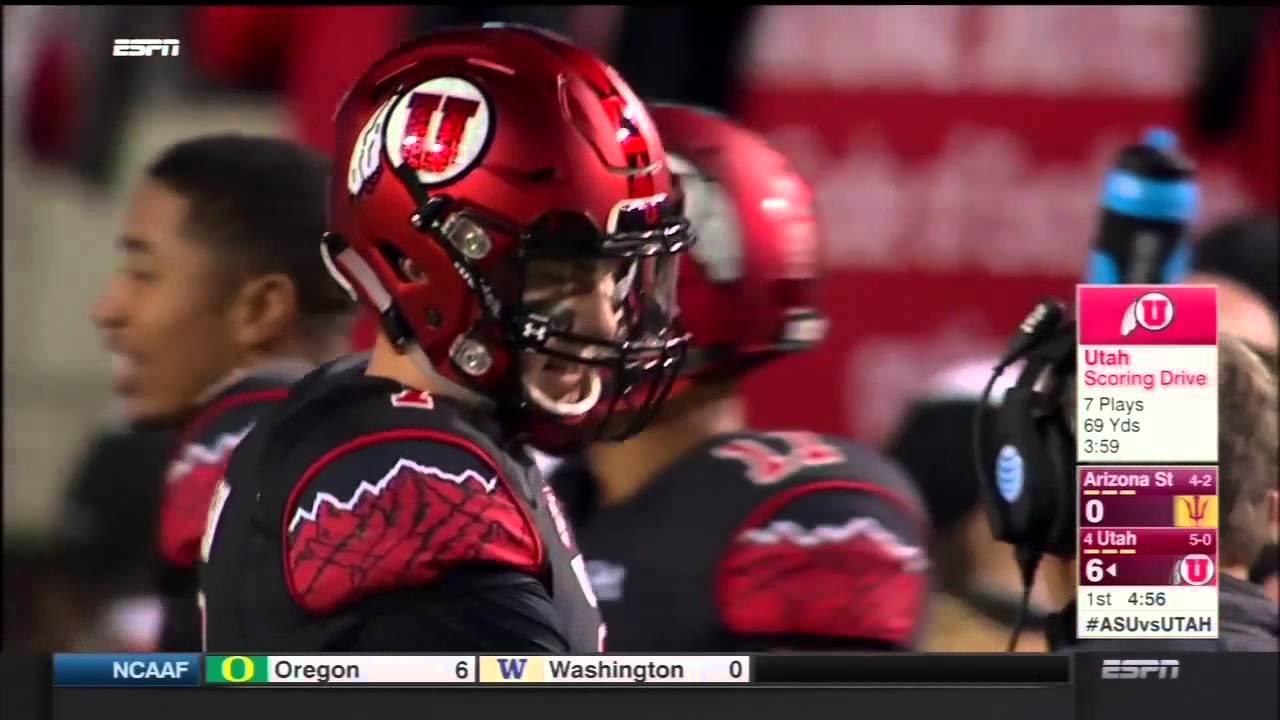 2015 Utah vs ASU - Harrison Handley Touchdown - YouTube