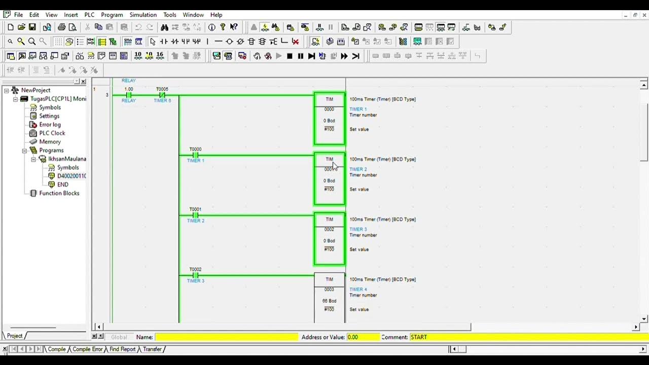 Ladder Diagram Traffic Light Simpang 3 dengan Software CX-Programmer ...