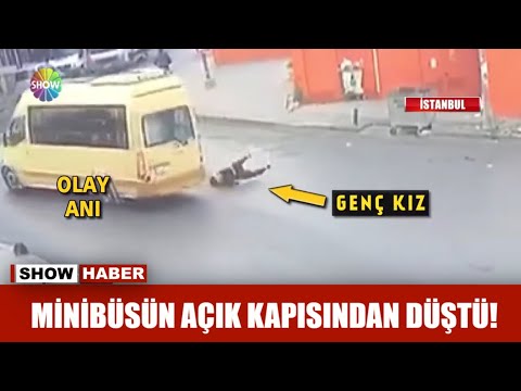 Minibüsün açık kapısından düştü!