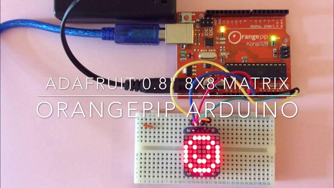 Adafruit 8x8 Matrix Hello Duncan - YouTube
