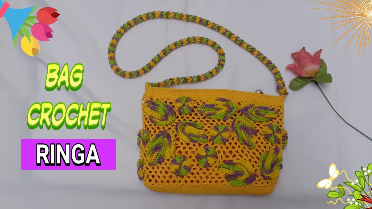 Crochet || Membuat Tas Rajut Ringa (jaring bunga) || Bag Crochet - YouTube