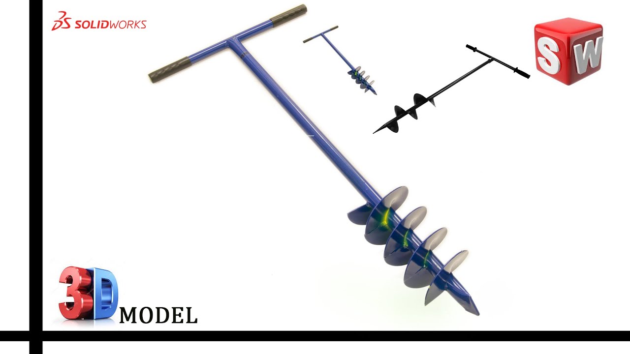 Solidwork : Auger 3D Model - YouTube
