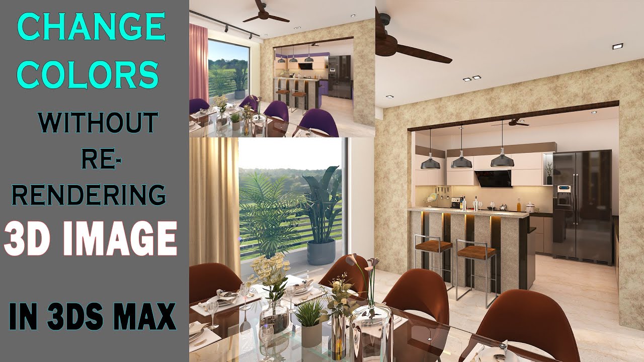 Change Colors Without Re-rendering 3d image in 3ds max - YouTube