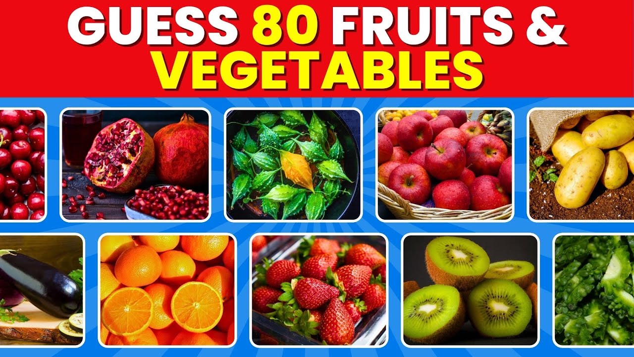 Guess the Fruit and Vegetable in 3 seconds 🍎🥕🌽| Easy to Hard Levels ...