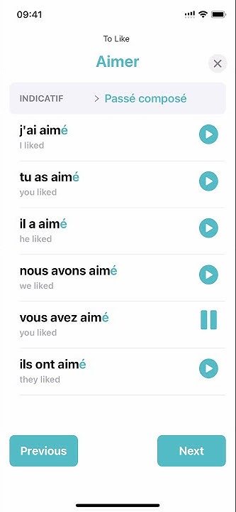Verbe Aimer (To like) indicatif passé composé - YouTube