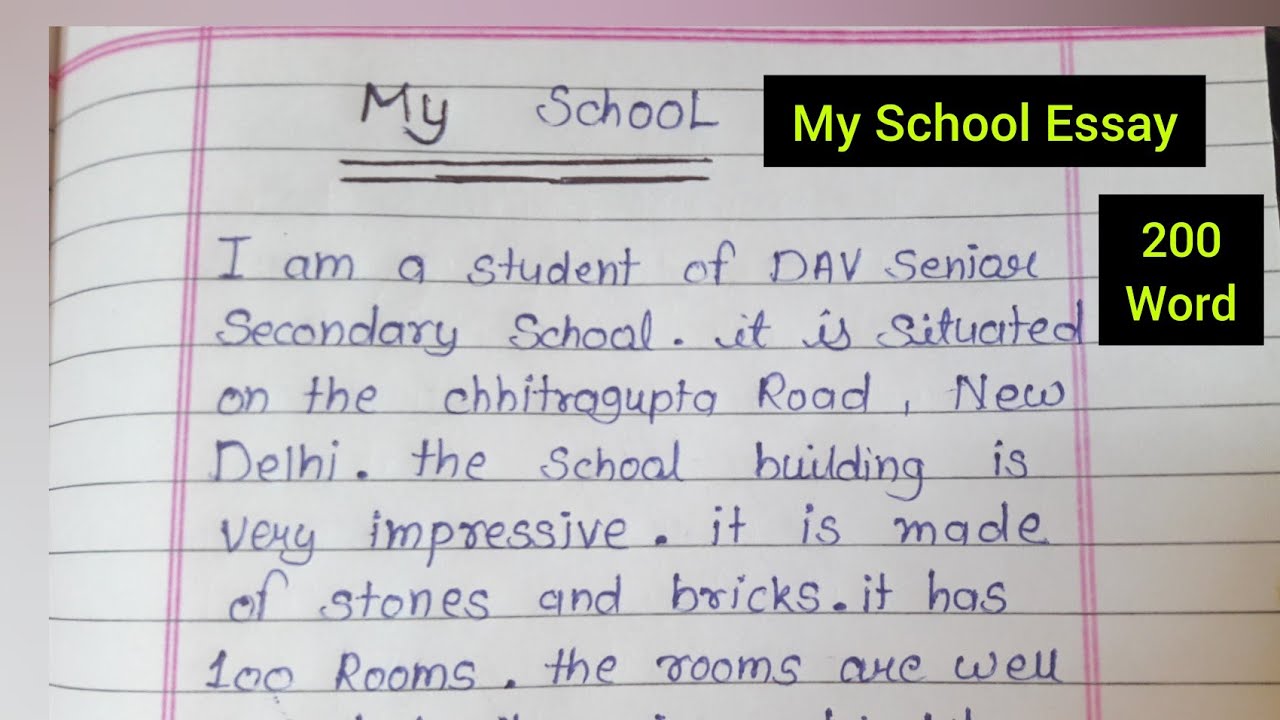 Write An Essay On "My School" In English ।My School Topic Essay Writing ...