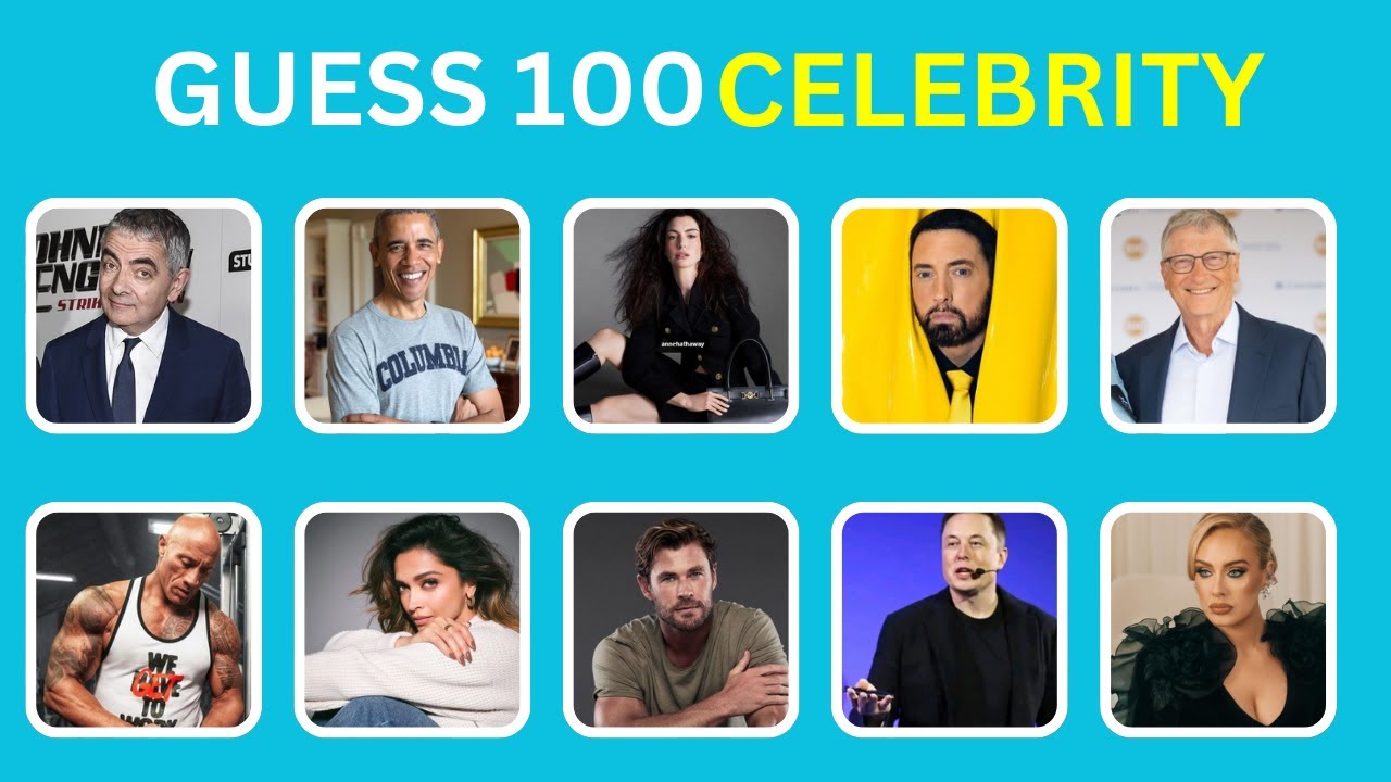 Test Your Celebrity Knowledge: Guess 100 Famous Faces! - YouTube