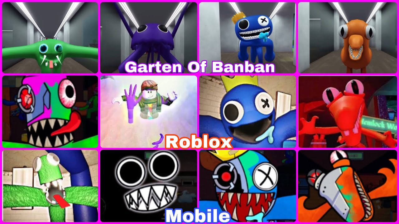 Mobile Rainbow Friends vs Roblox Rainbow Friends vs Garten Of Banban ...