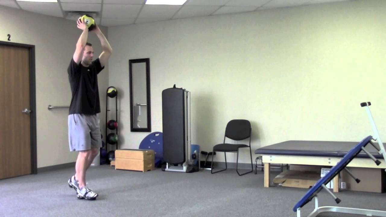Single Leg Stance Overhead Toss - YouTube