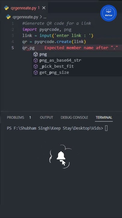 Generate Qr Code For Any Link Using Python Shorts Short Youtube