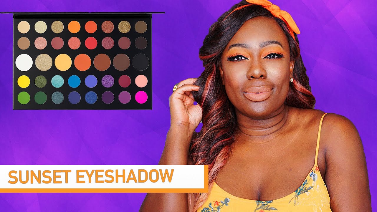 Sunset Eyeshadow Tutorial | James Charles Palette Orange Eyeshadow - YouTube