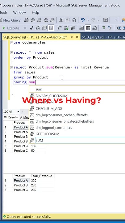 Sql Where Vs Having Difference Datascience Programming Coding Sqltutorial Youtube